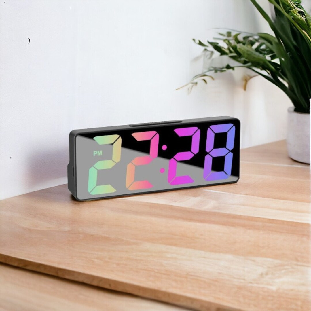 Mirror Clock Digital Clock Alarm LED Clock Bedside Clock Table Clock ...