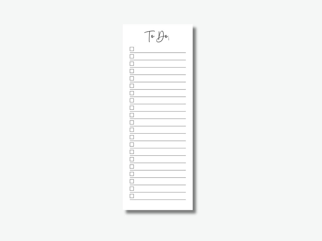 Minimalist To-do Notepad 3x8 Notepad, to Do List Pad, Fridge Notepad ...