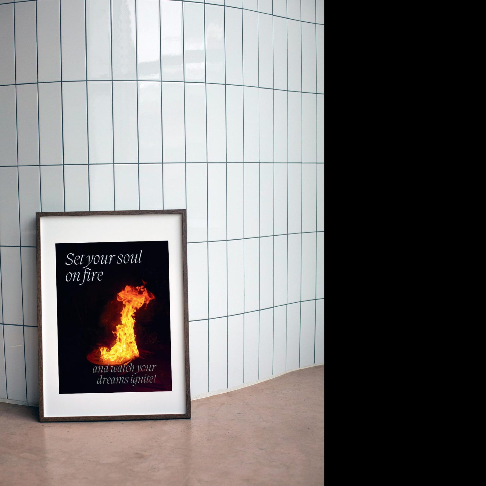 Large Burning Bon Fire Print, Motivational Inspirational Saying ...