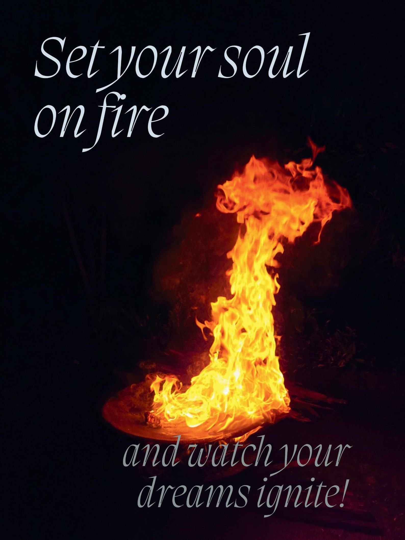 Large Burning Bon Fire Print, Motivational Inspirational Saying ...