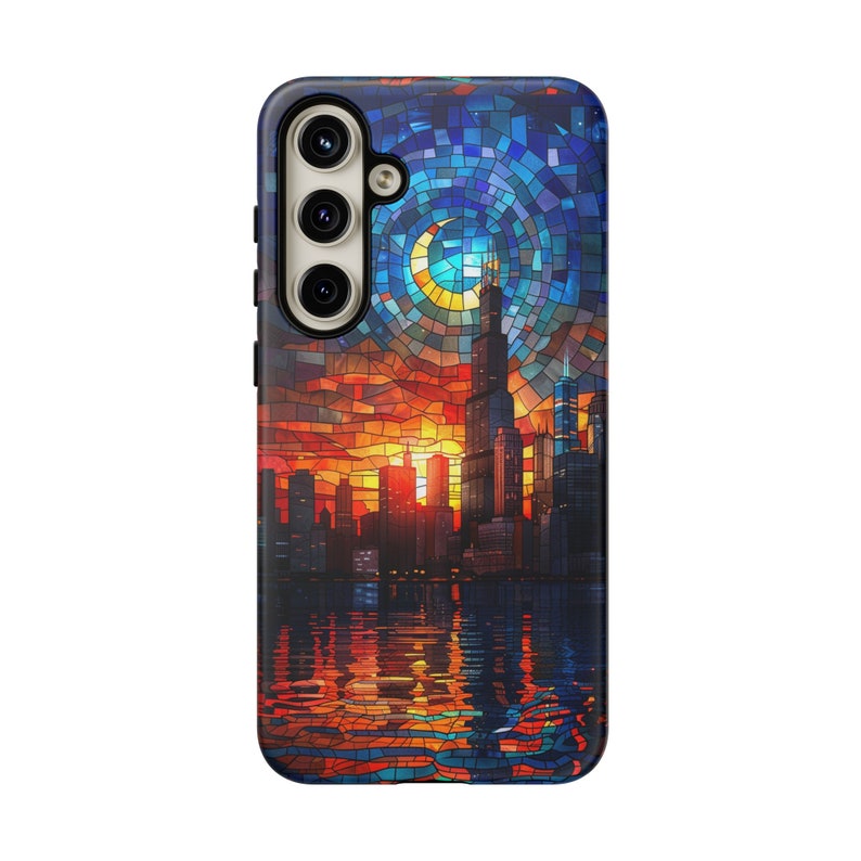 Chicago Skyline in Stained Glass for Android Tough Cases | Google Pixel ...