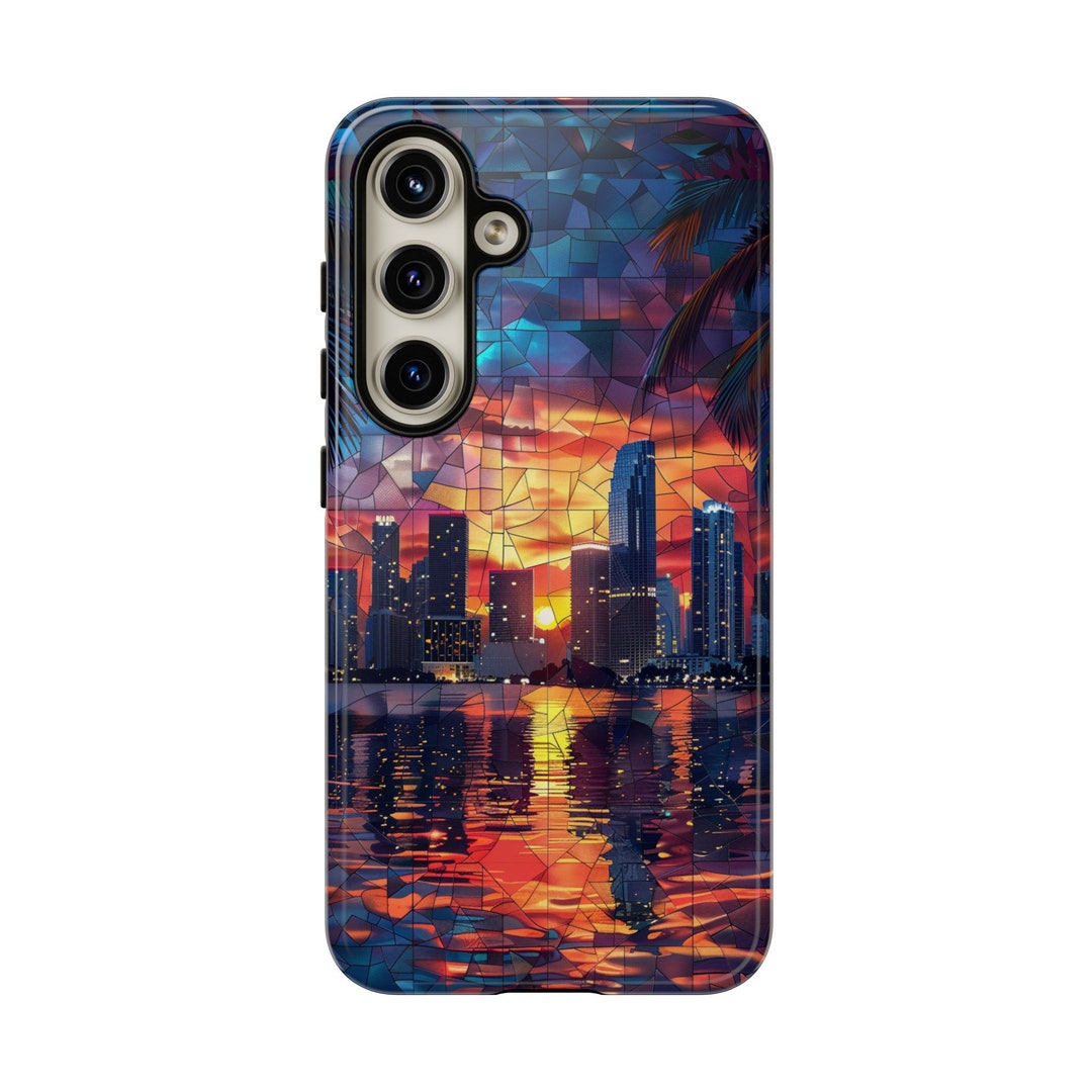 Miami Skyline in Stained Glass for Android Tough Cases | Google Pixel ...