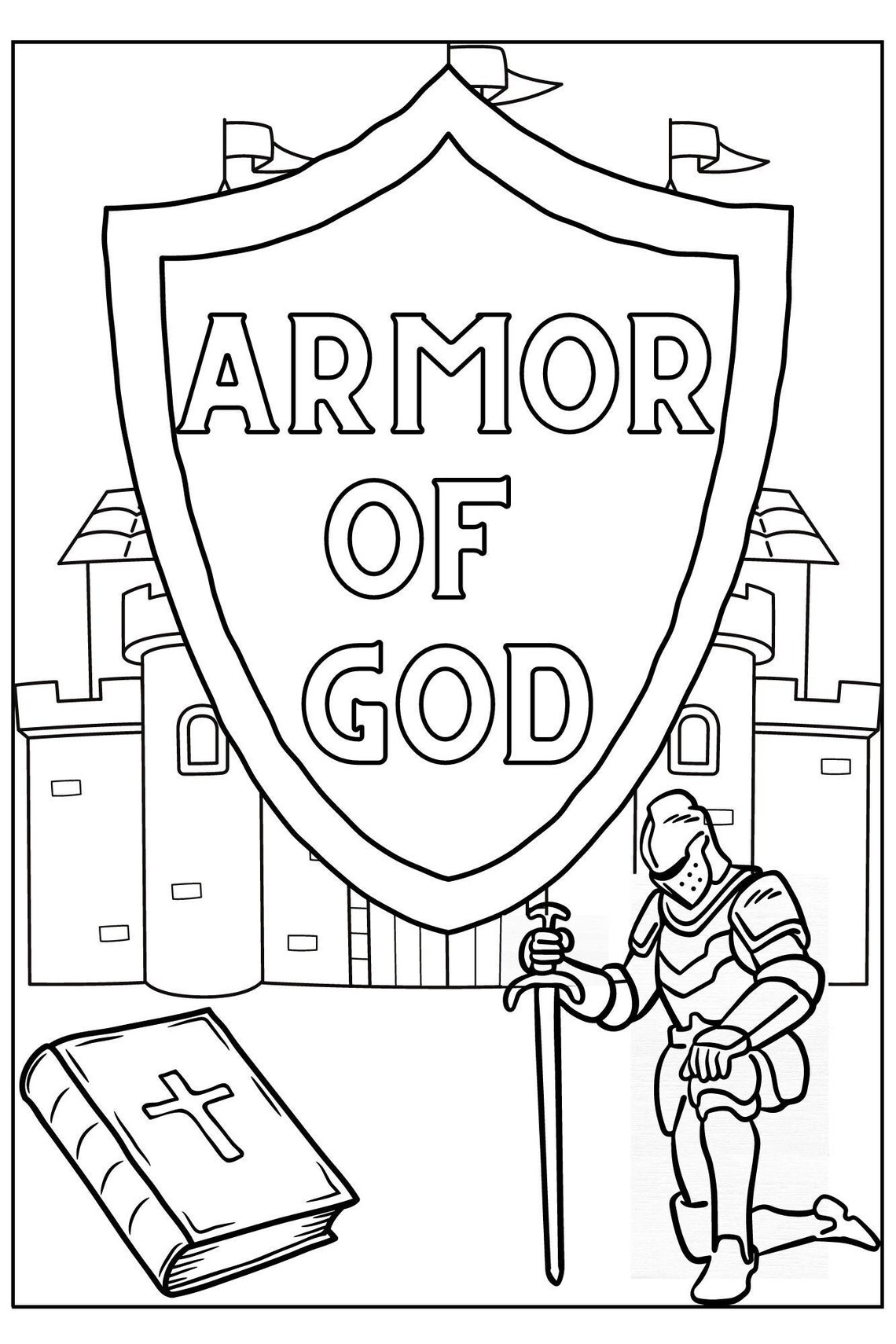 Christian Coloring Pages for Toddlers and Kids - Armor of God Coloring ...