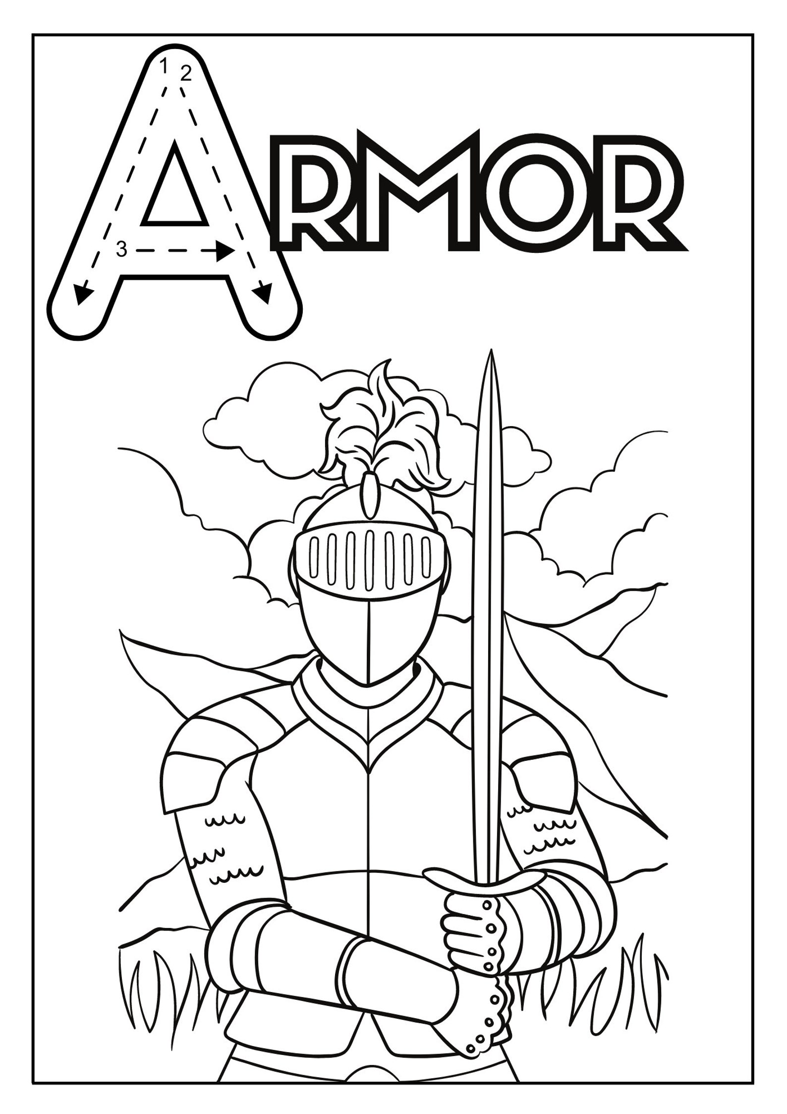 Christian Coloring Pages for Toddlers and Kids - Armor of God Coloring ...