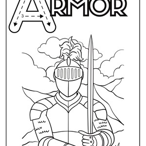 Christian Coloring Pages for Toddlers and Kids - Armor of God Coloring ...
