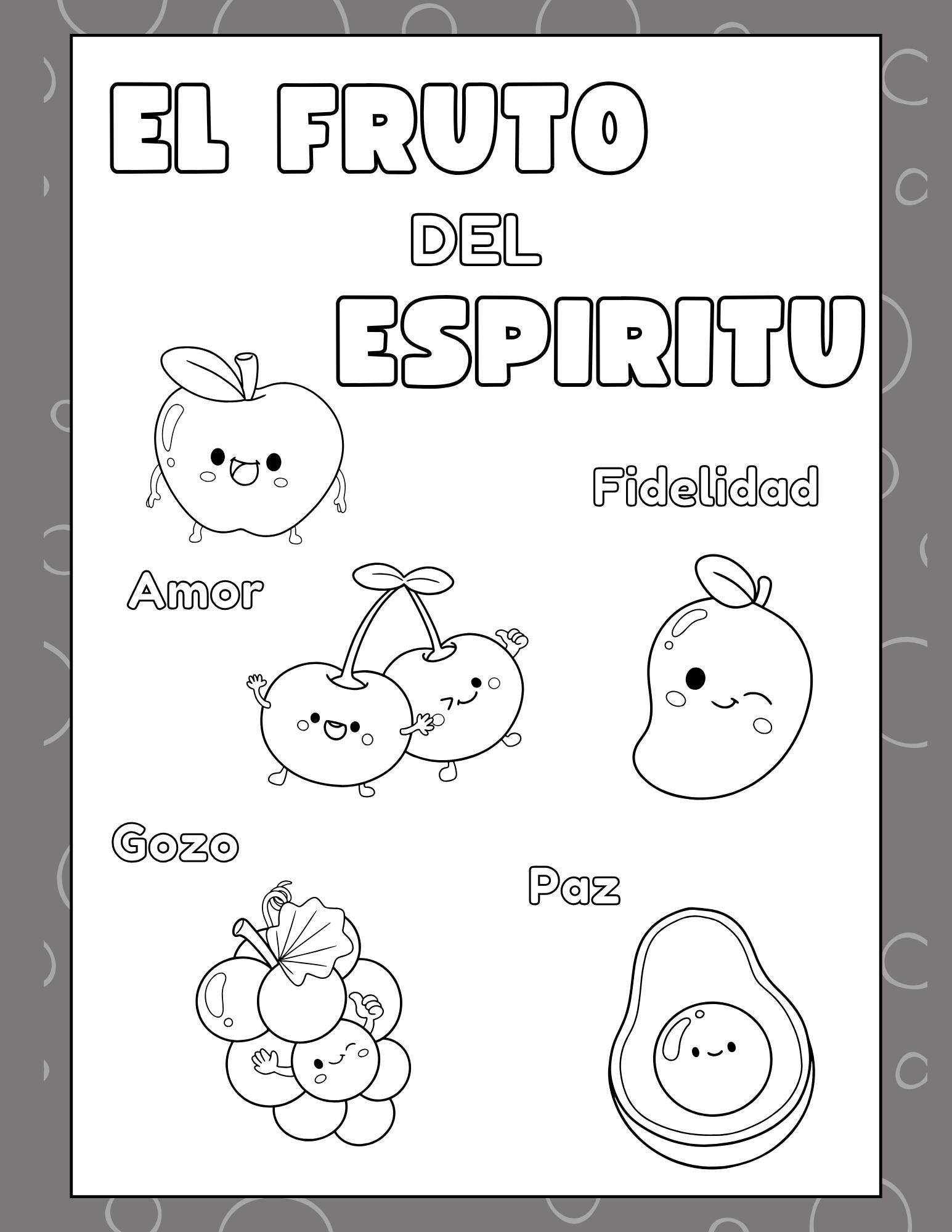 Libro Para Colorear - El Fruto Del Espiritu (spanish Coloring Book ...