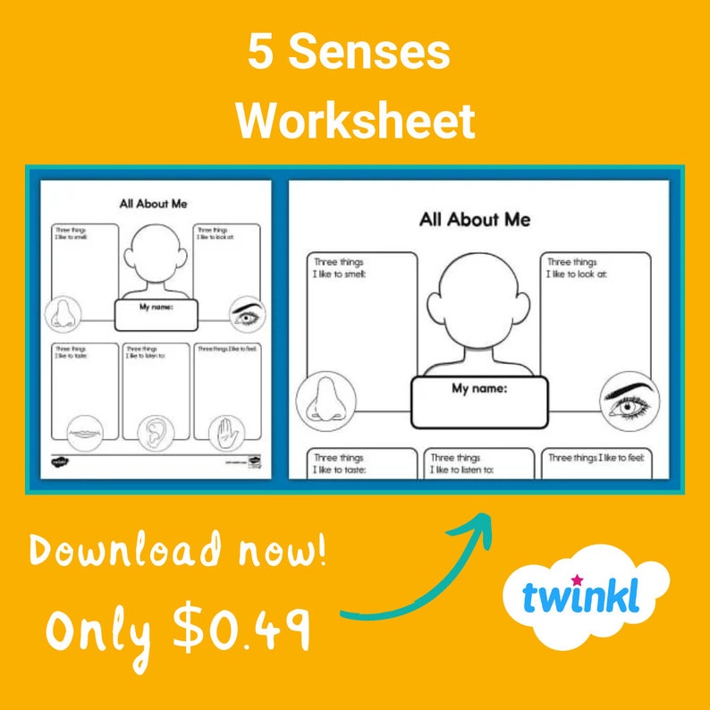 5 Senses Worksheet SEL Worksheet Using the Five Senses Printable - Etsy