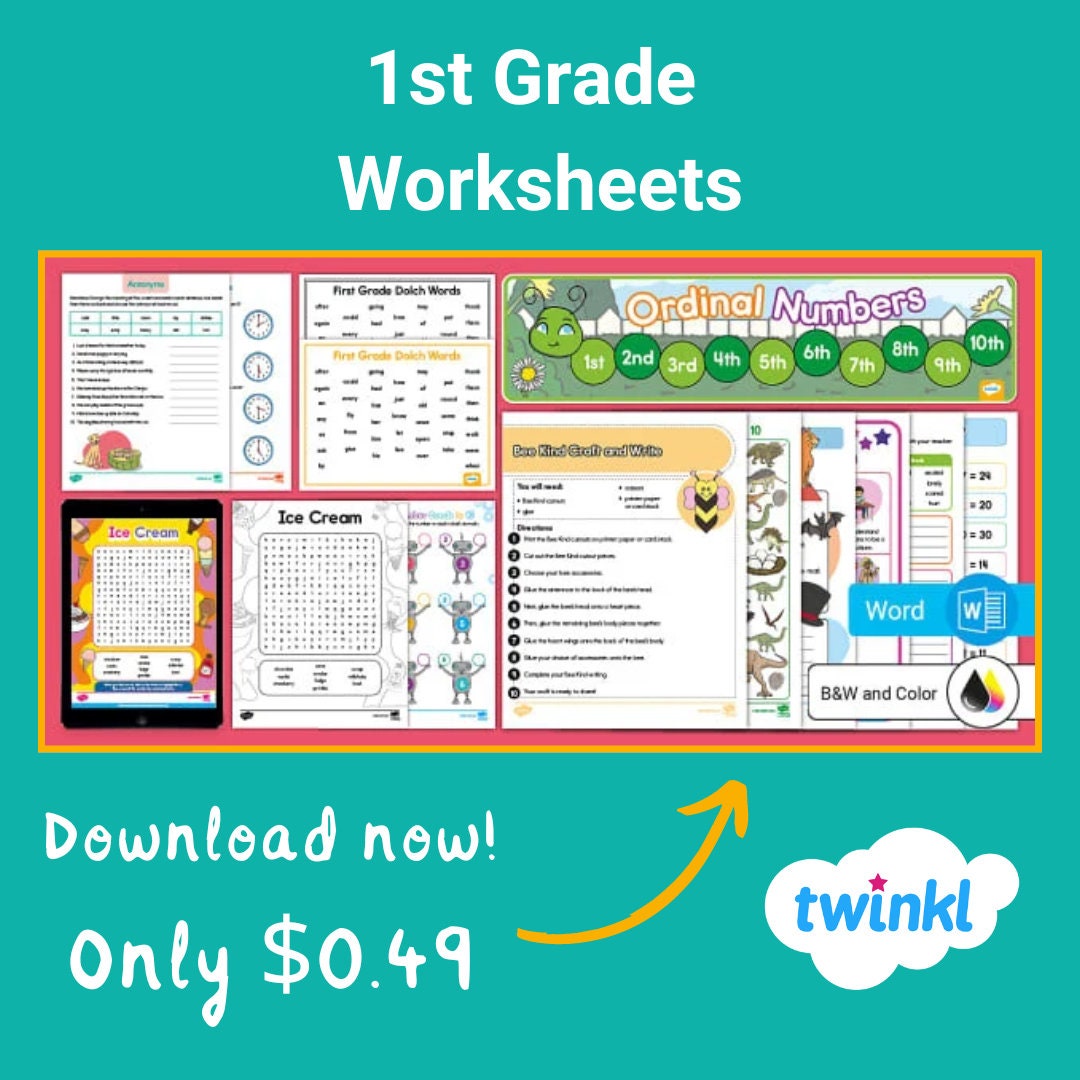 1st Grade Worksheets Activities for 1st Graders Printable - Etsy