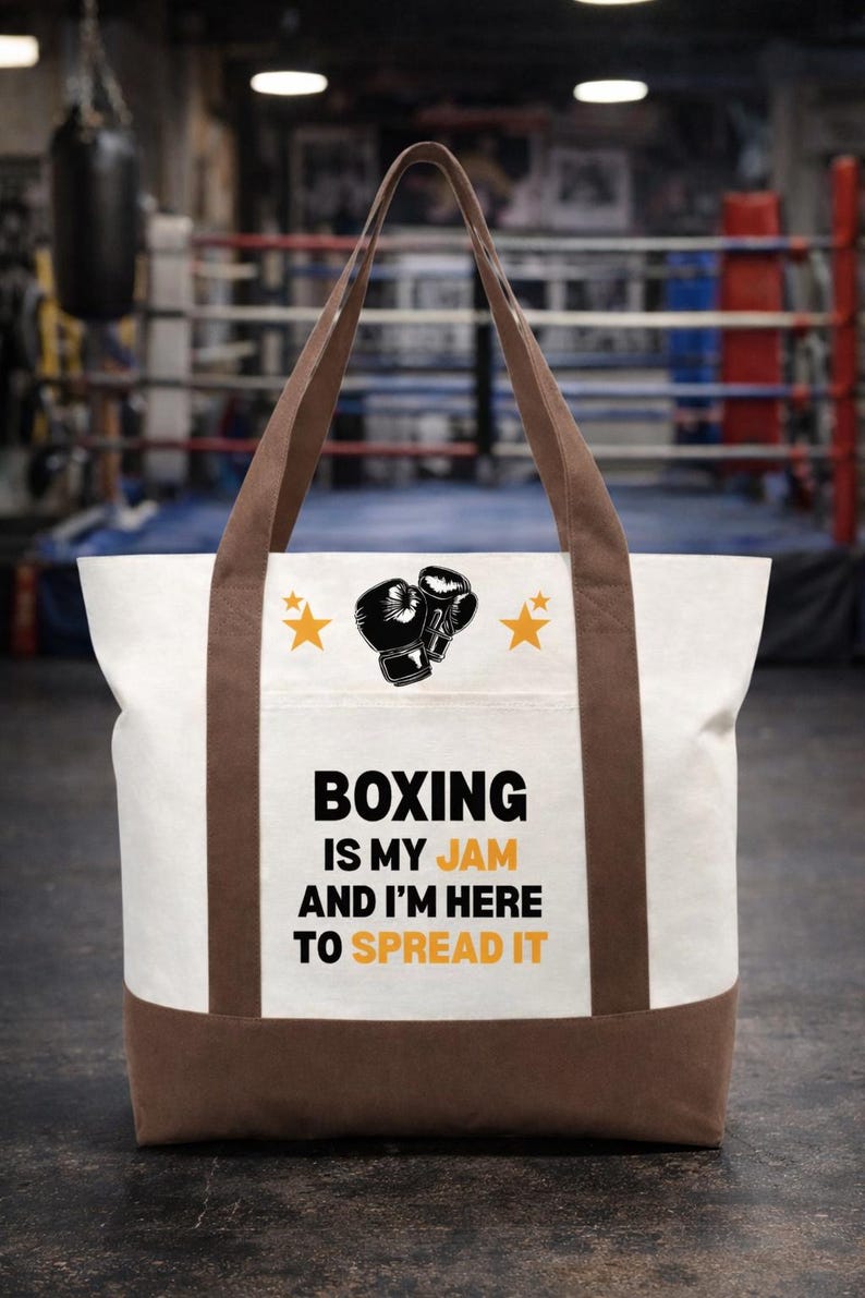 Canvas Tote Bag With Pocket - "boxing is My Jam" - Etsy