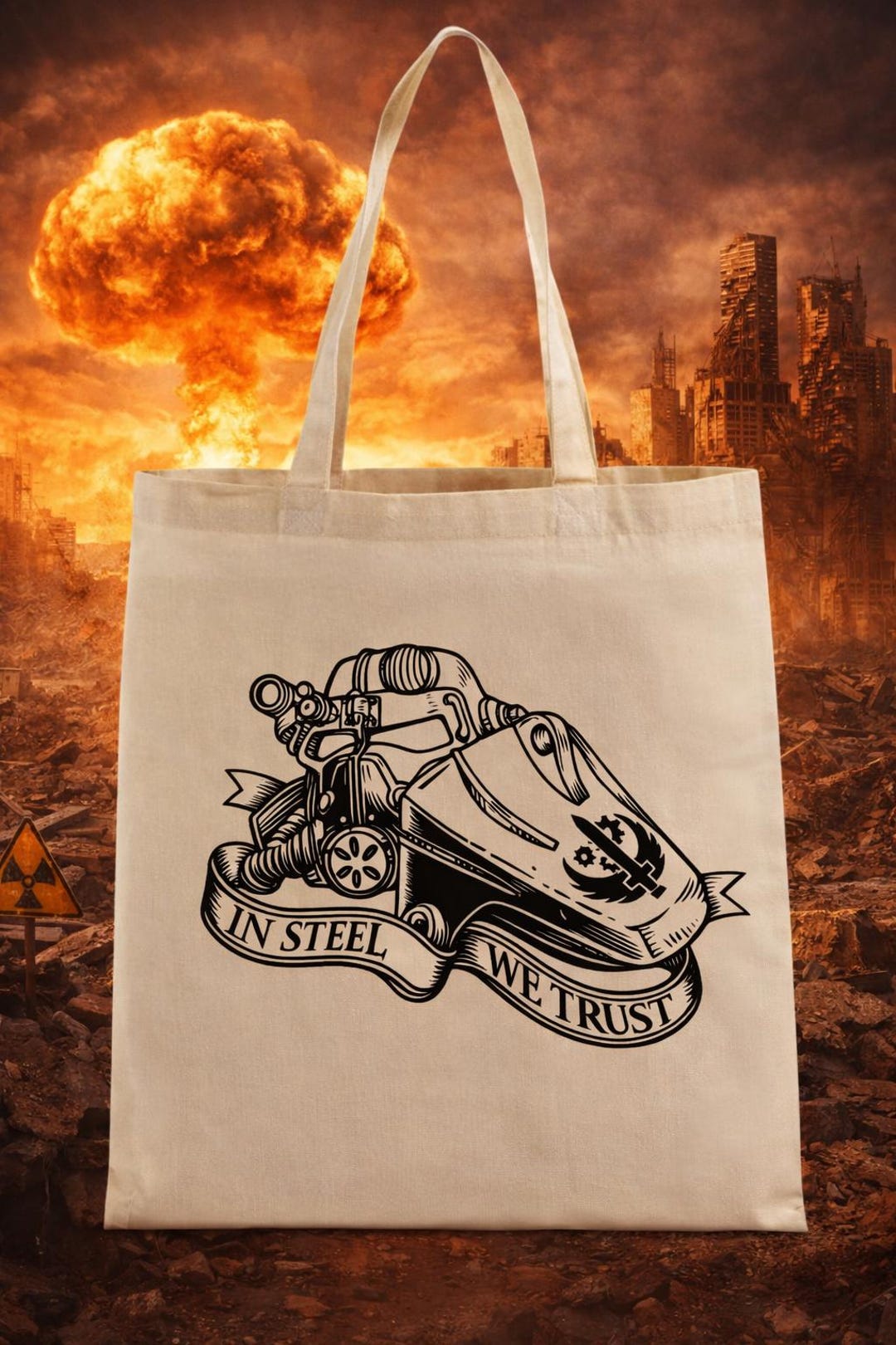 Canvas Tote Bag - "in Steel We Trust" - Etsy