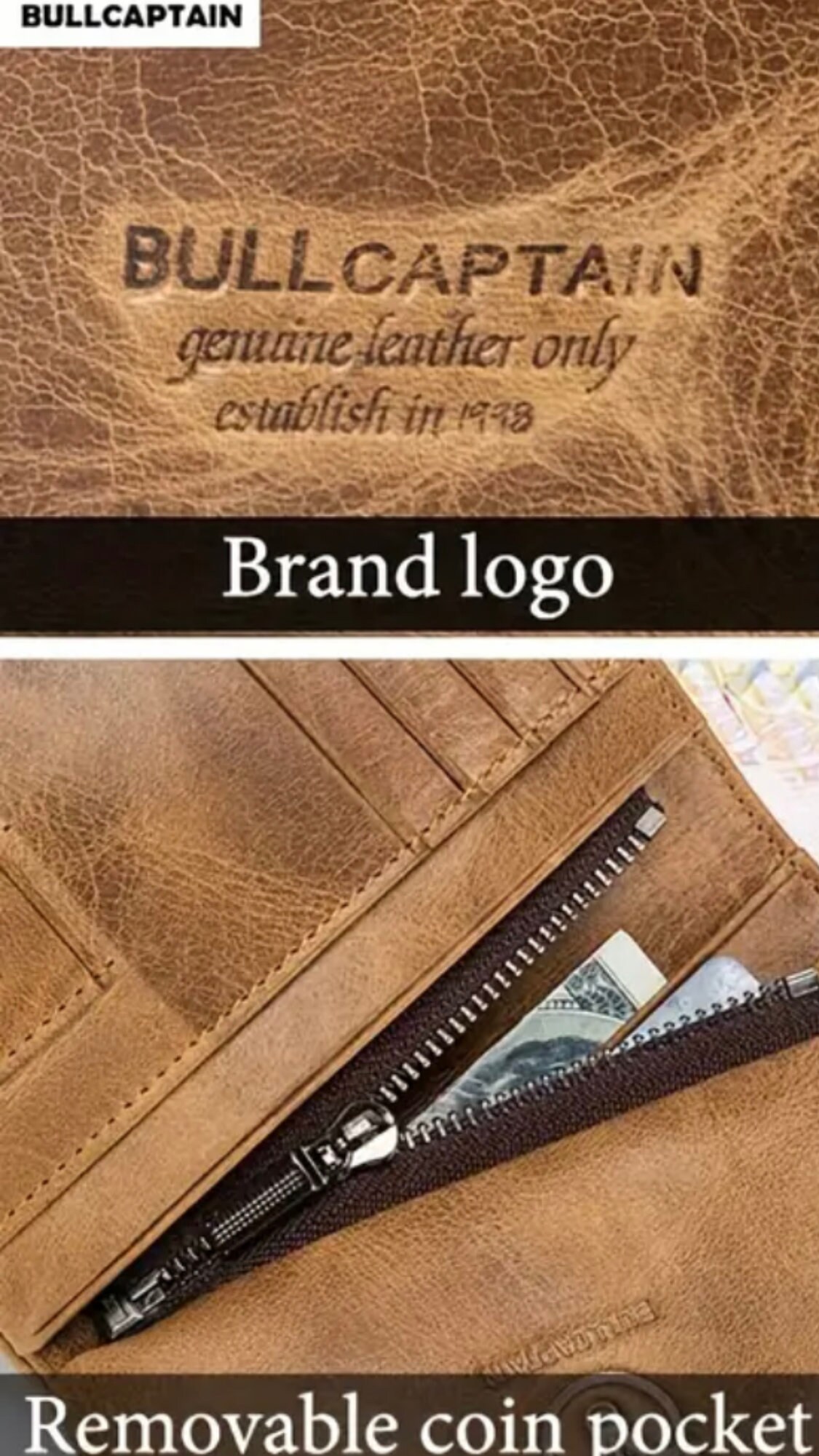 Mens Genuine Leather Soft Brown Wallet, Rustic, Very Unique Cowboy ...