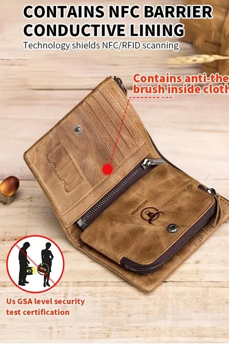 Mens Genuine Leather Soft Brown Wallet, Rustic, Very Unique Cowboy ...