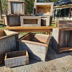 Rustic Barnwood Planter Boxes - Etsy