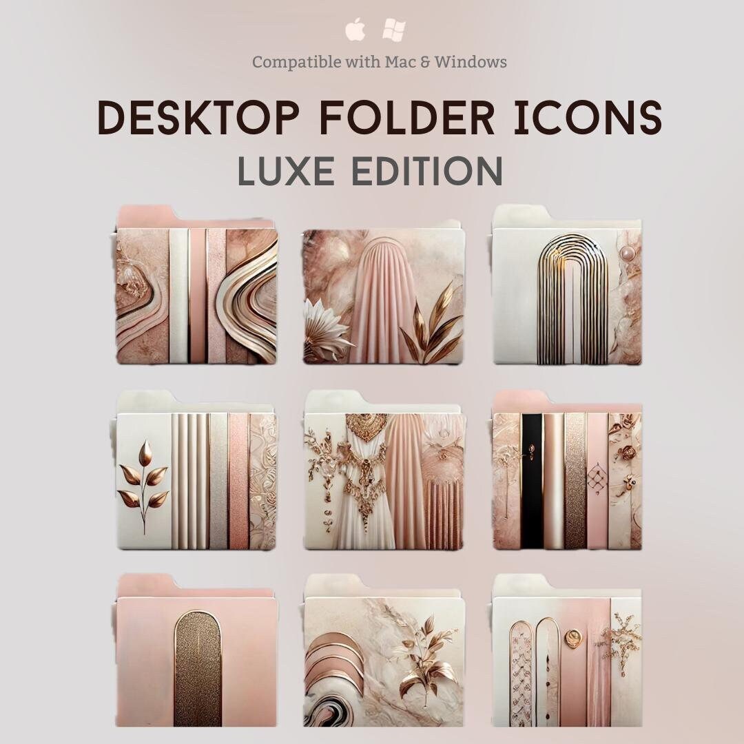 Luxe Edition Desktop Icons, 15 Elegant and Stylish Folder Icons for Mac ...