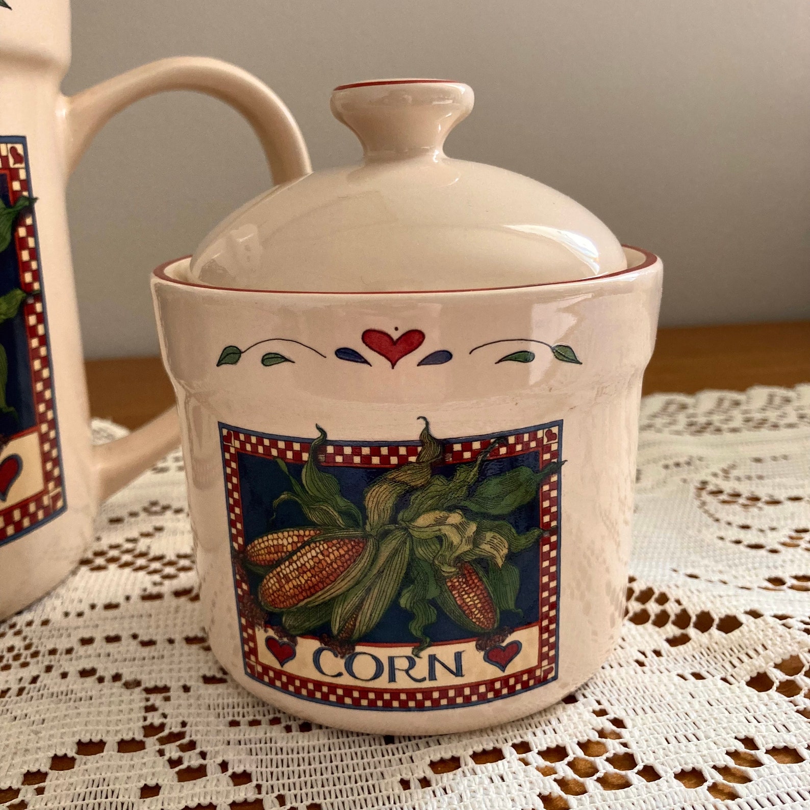Susan Winget Farmhouse CORN Kitchen Jar - Etsy