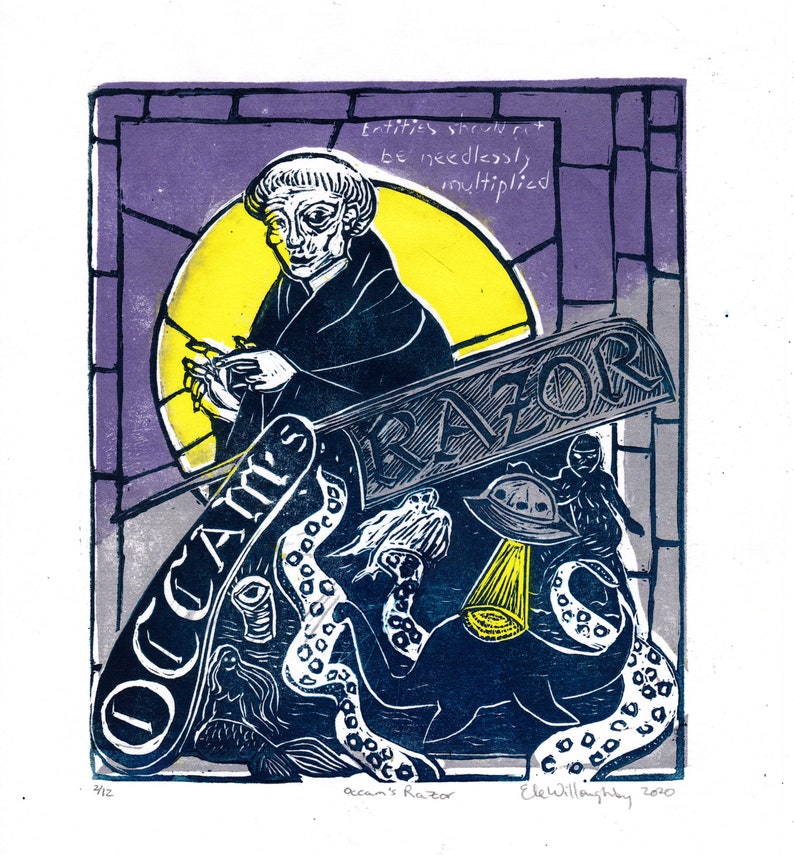Russell's Teapot Lino Block Print: Philosophy Art, Celestial Teapot - Etsy