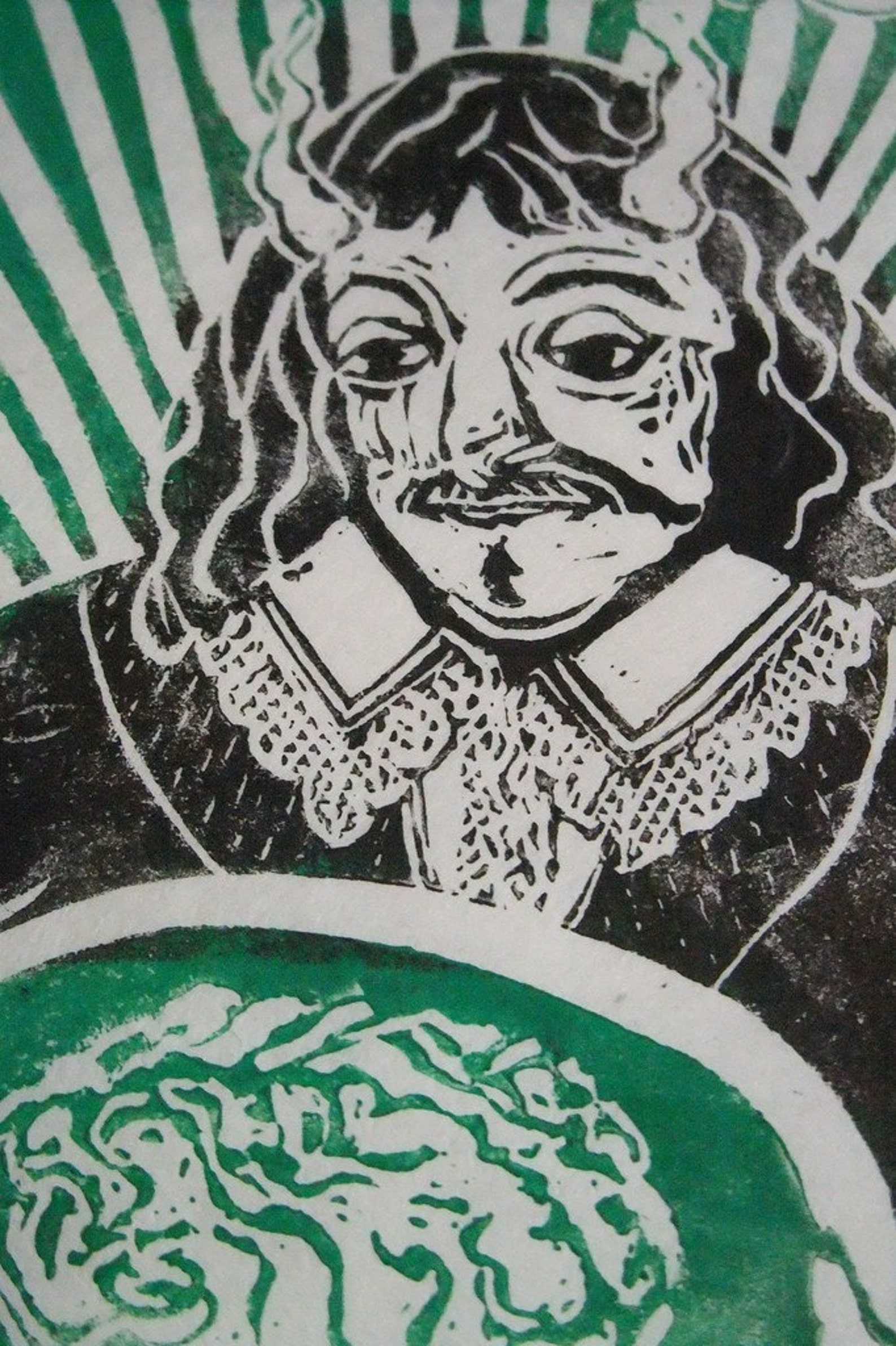Descartes Demon Linocut Imaginary Friends of Science | Etsy