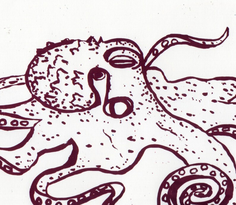 Archival Print of the Giant Pacific Octopus Screenprint | Etsy