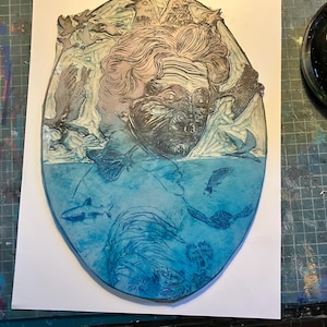 Lino Block Print of Marine Biologist, Conservationist and Author Rachel ...