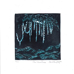 Blue Velvet Worm Lino Block Print - Etsy