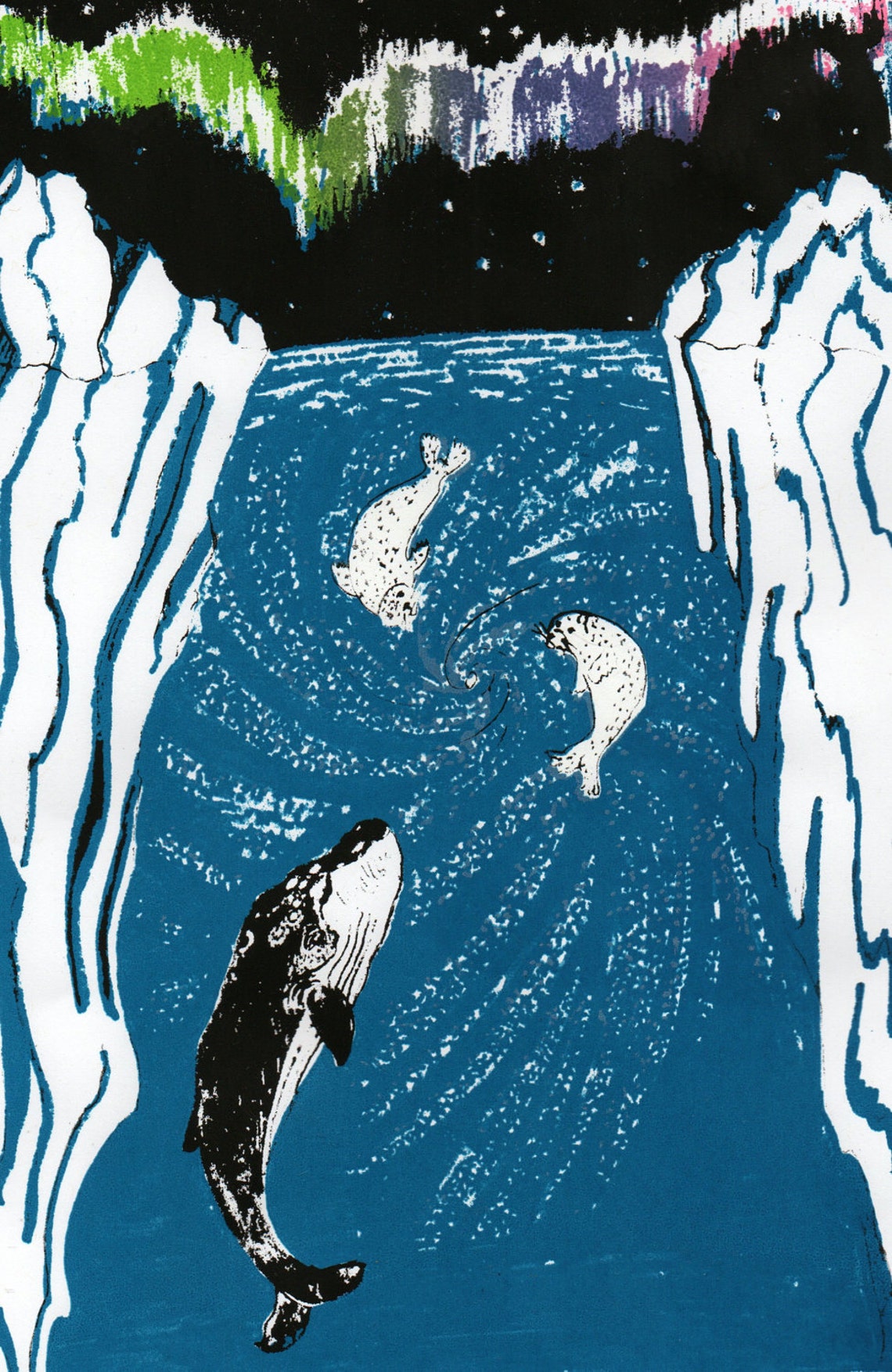 Imaginary Antarctic Screenprint Glow in the Dark Silkscreen - Etsy