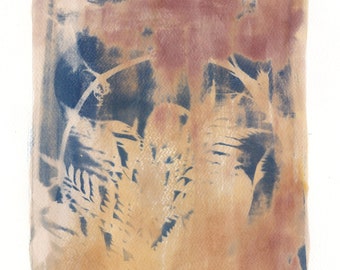 Virginia Creeper Cyanotype With Turmeric on Watercolour Paper - Etsy
