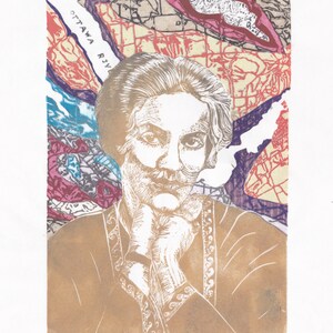Linocut Portrait of Trailblazing Canadian Geologist and Paleontogist ...