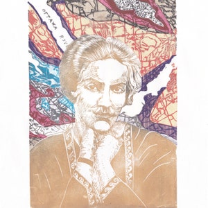 Linocut Portrait of Trailblazing Canadian Geologist and Paleontogist ...