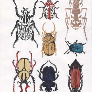 Dog-day Cicada Linocut, Mini Lino Block Print of Tibicen Canicularis ...