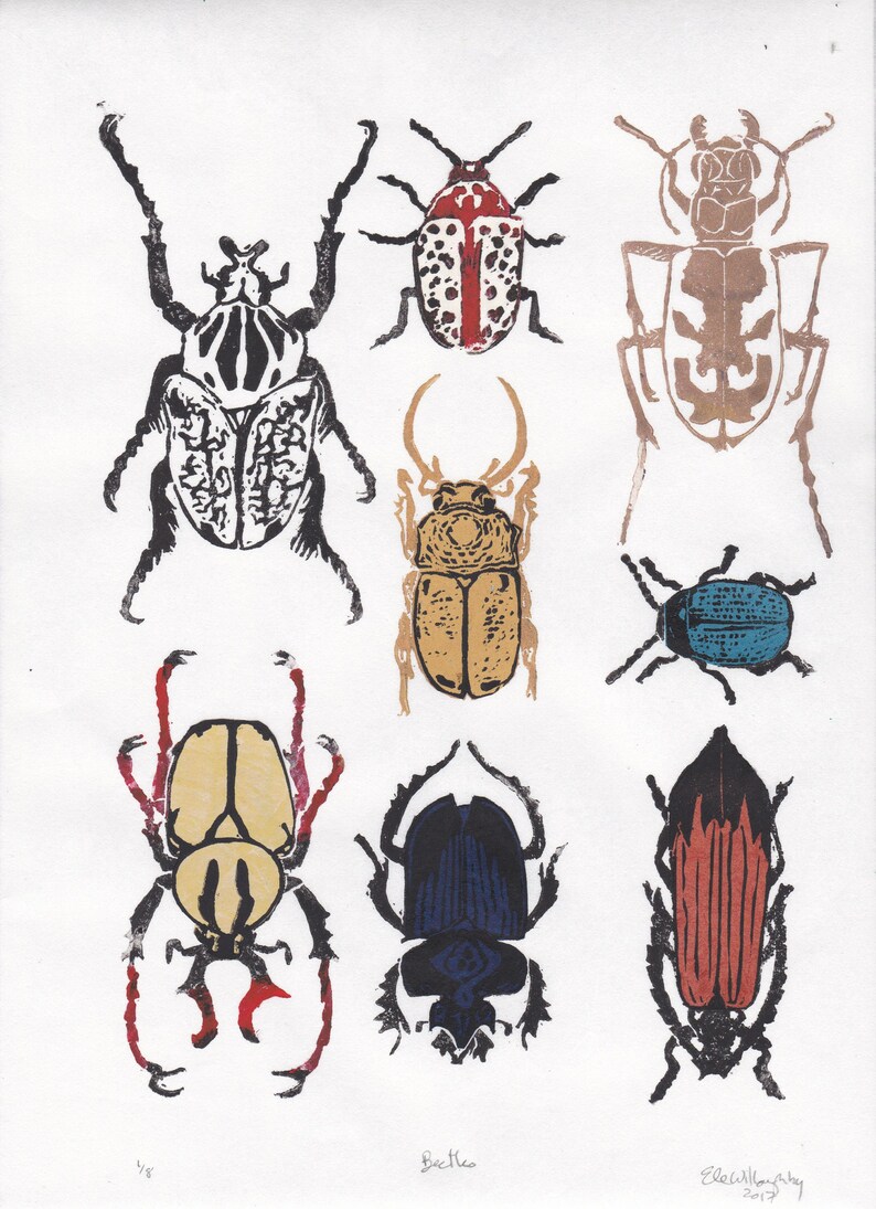 Dog-day Cicada Linocut Mini Lino Block Print of Tibicen - Etsy