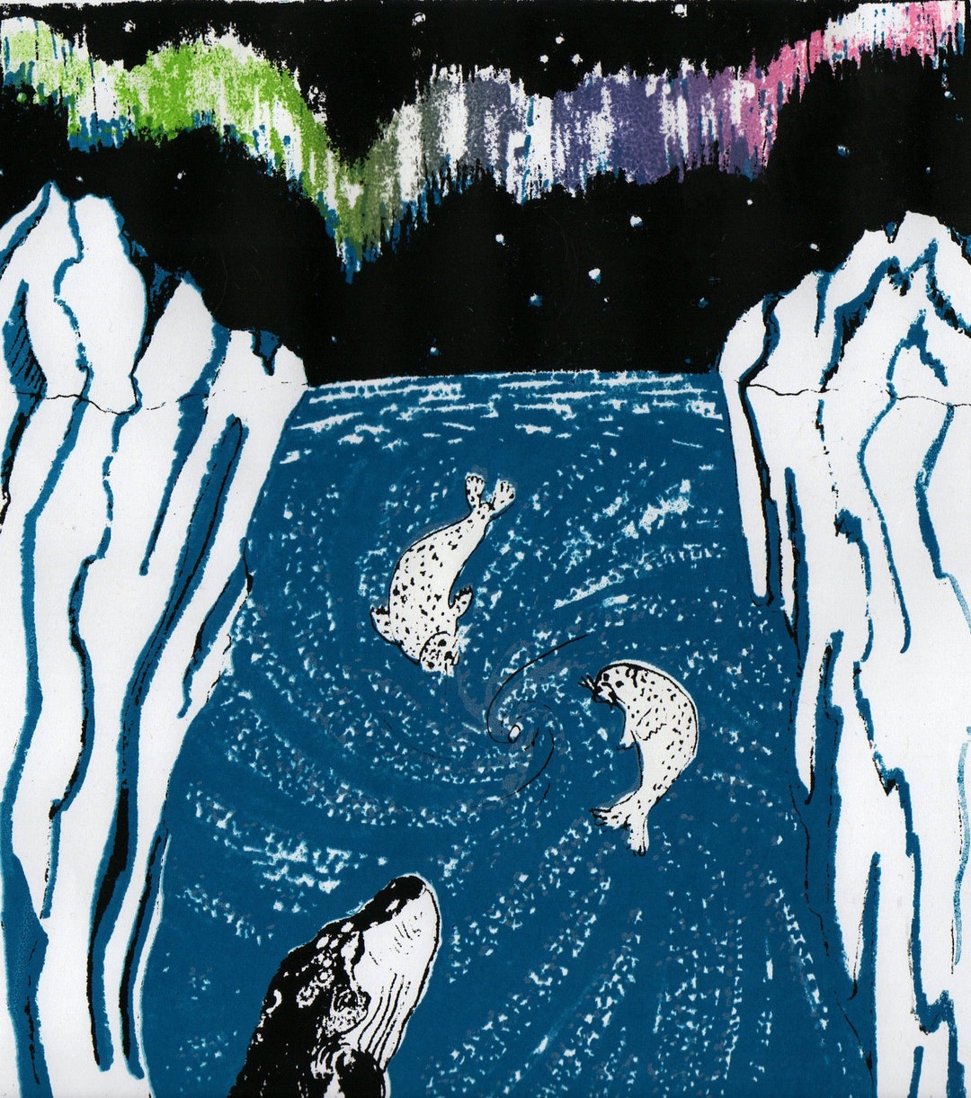 Imaginary Antarctic Screenprint, Glow in the Dark Silkscreen Print With ...