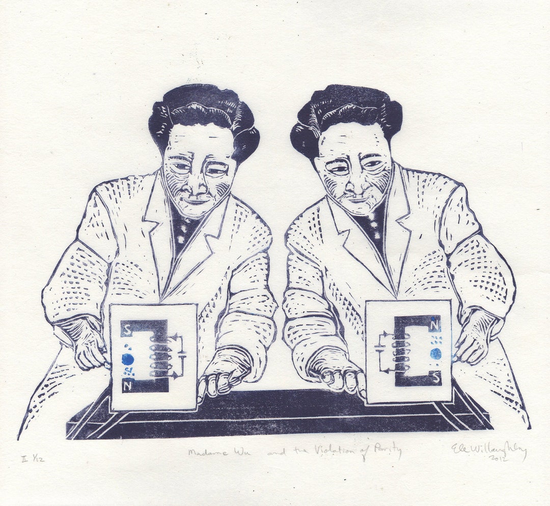 Chien-shiung Wu Linocut Print: Physics History, Violation of Parity ...