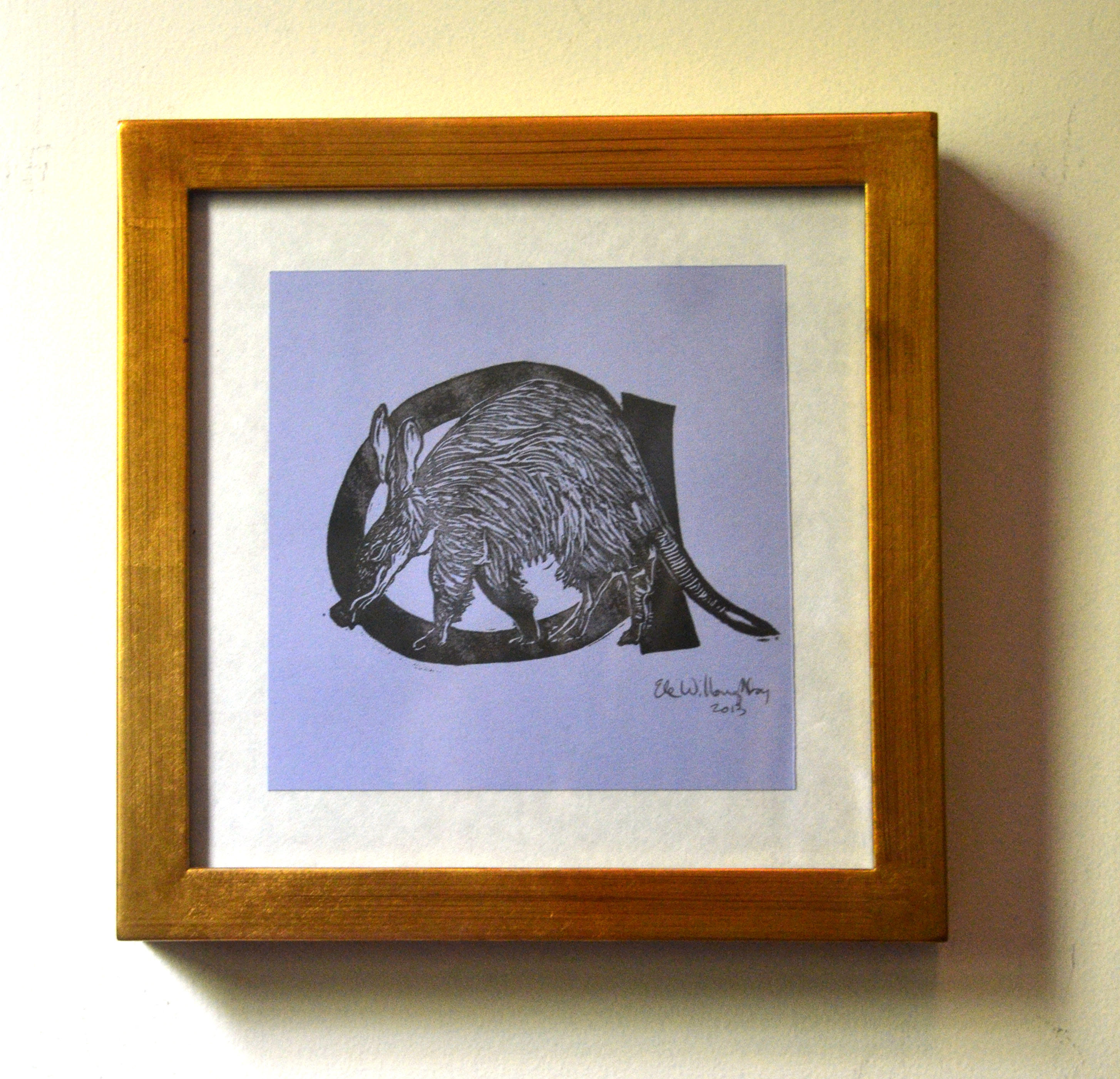 Frog F Monogram Print Alphabet Animals Typographical Lino | Etsy