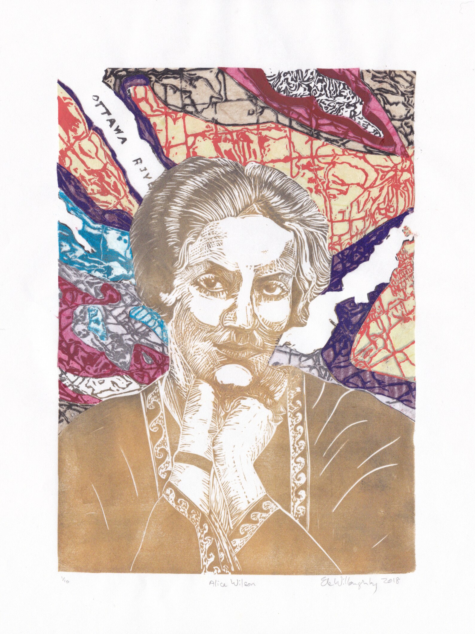 Linocut Portrait of Trailblazing Canadian Geologist and Paleontogist ...