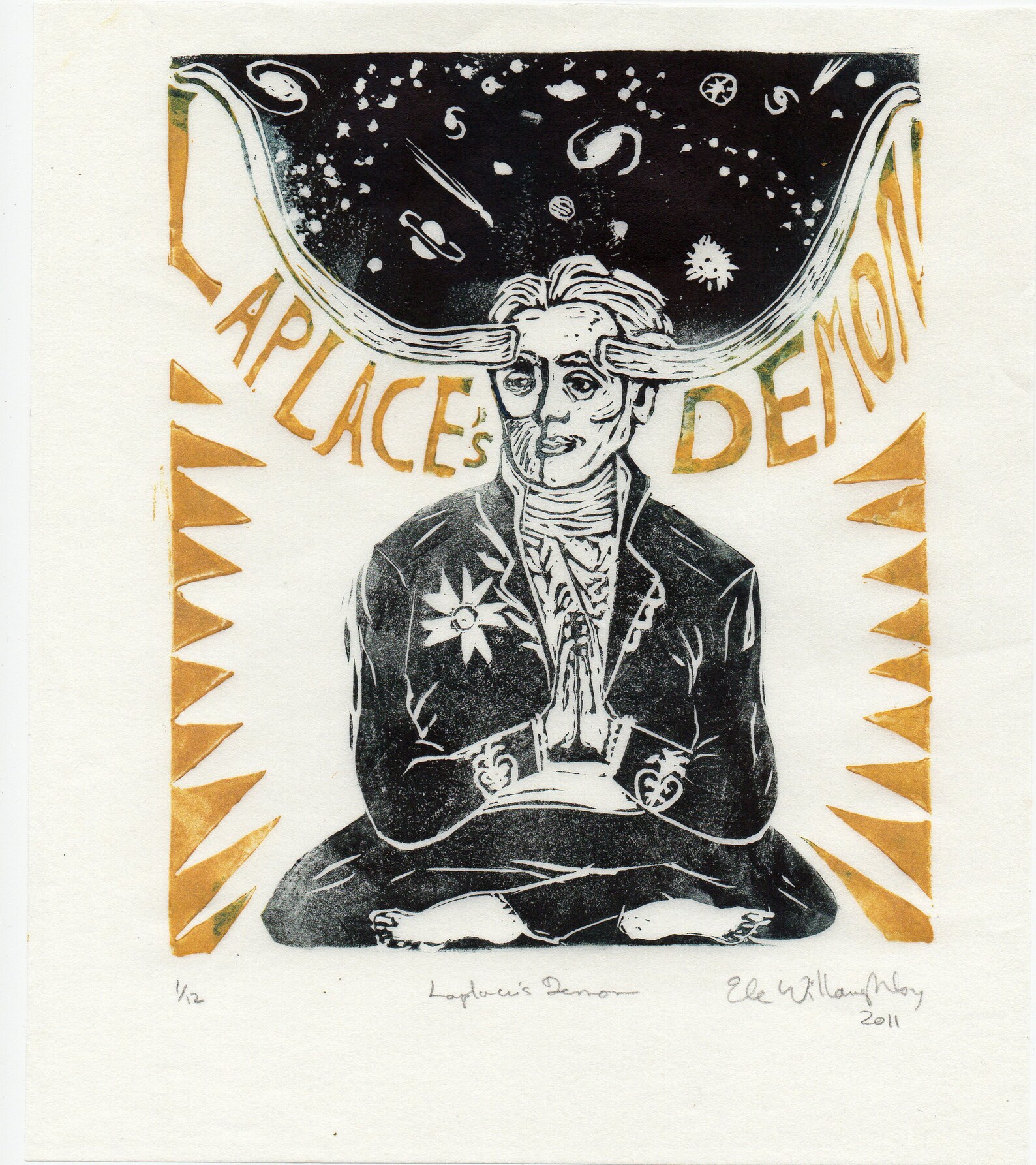 Russell's Teapot Lino Block Print: Philosophy Art, Celestial Teapot - Etsy