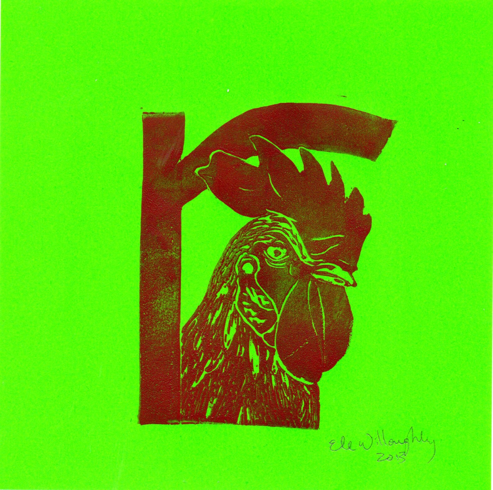 Rooster R Monogram Linocut Alphabet Typographic Lino Block - Etsy