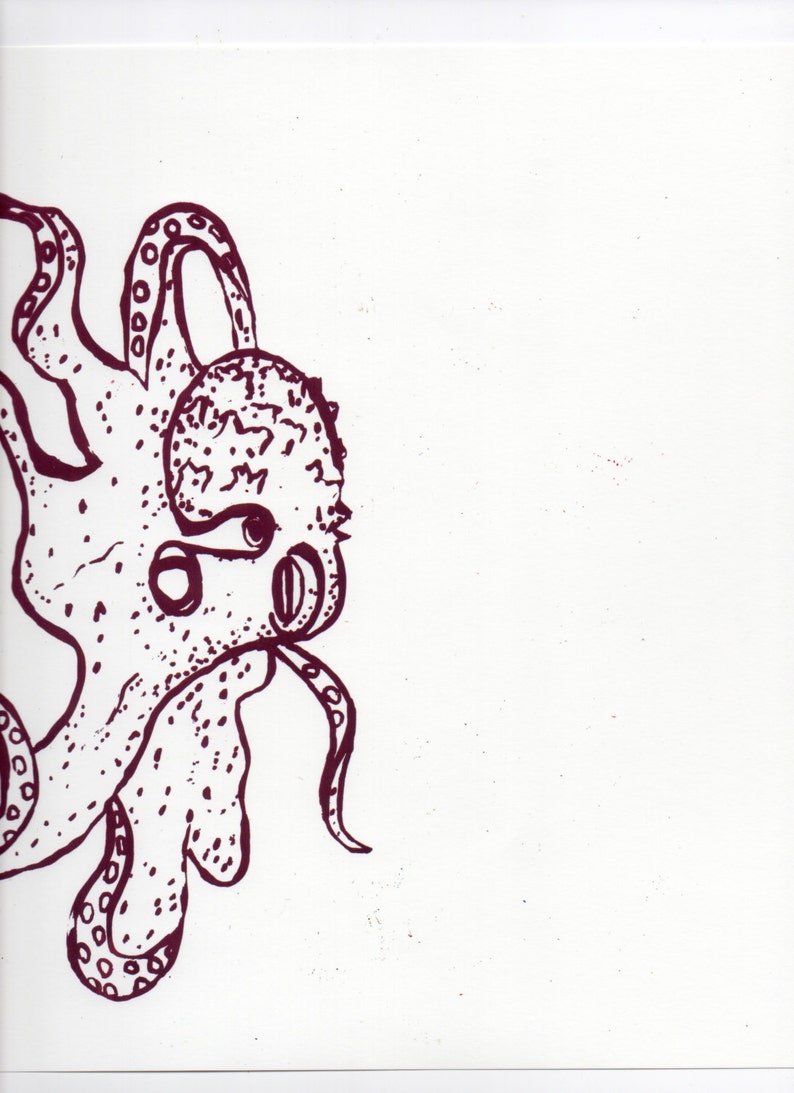 Archival Print of the Giant Pacific Octopus Screenprint | Etsy