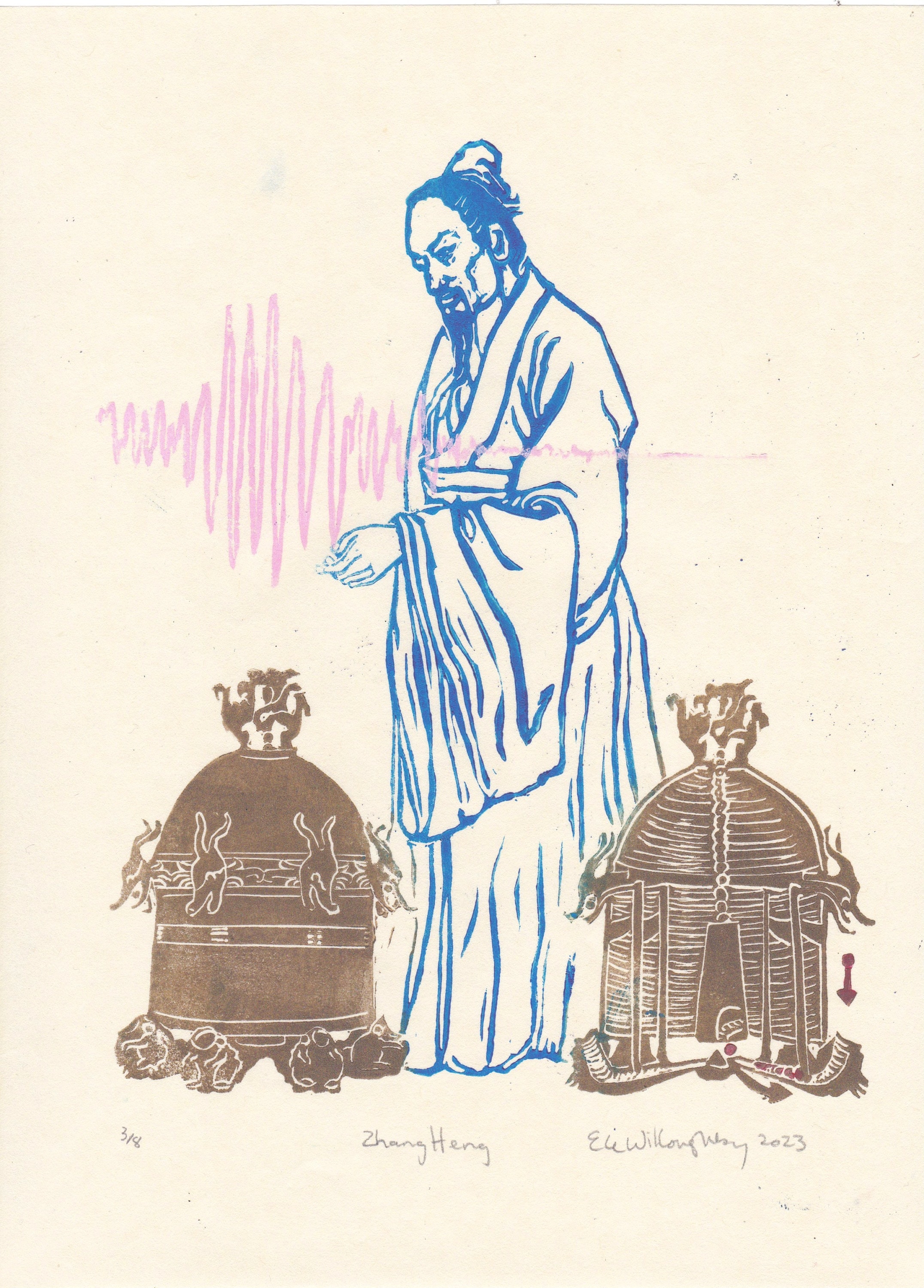 Ancient Chinese Seismograph Diagram