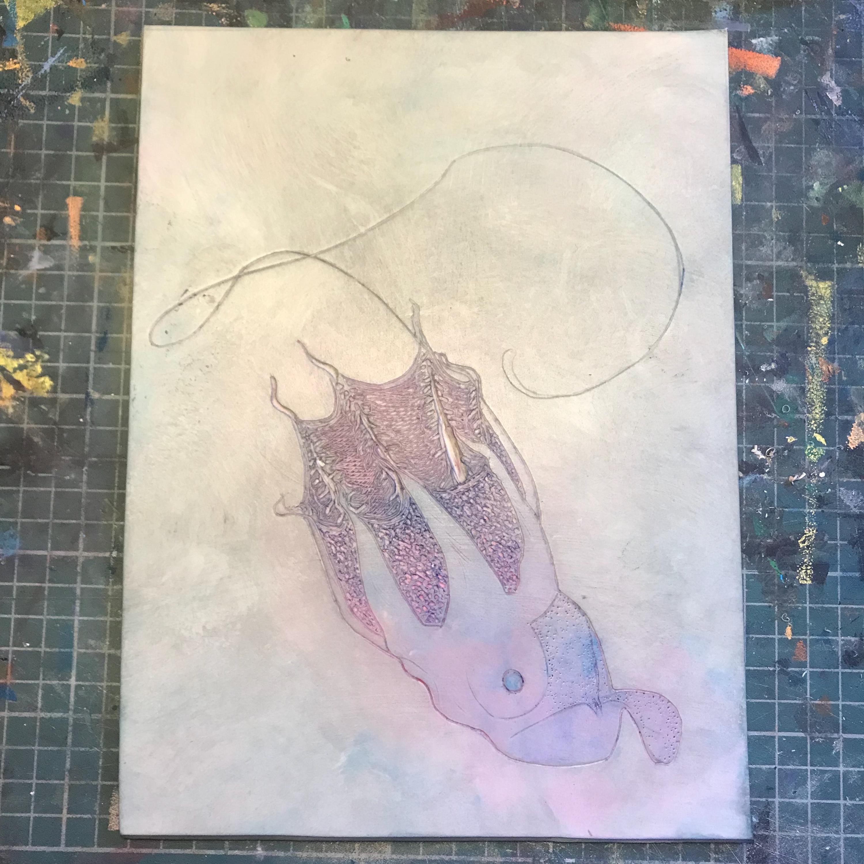 Vampire Squid Lino Block Print - Etsy