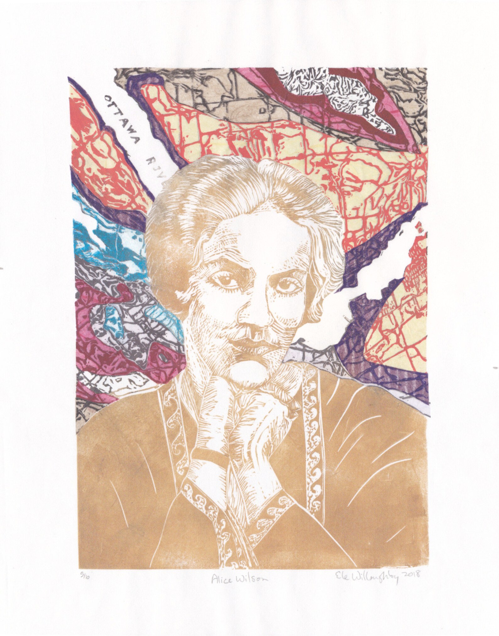 Linocut Portrait of Trailblazing Canadian Geologist and Paleontogist ...