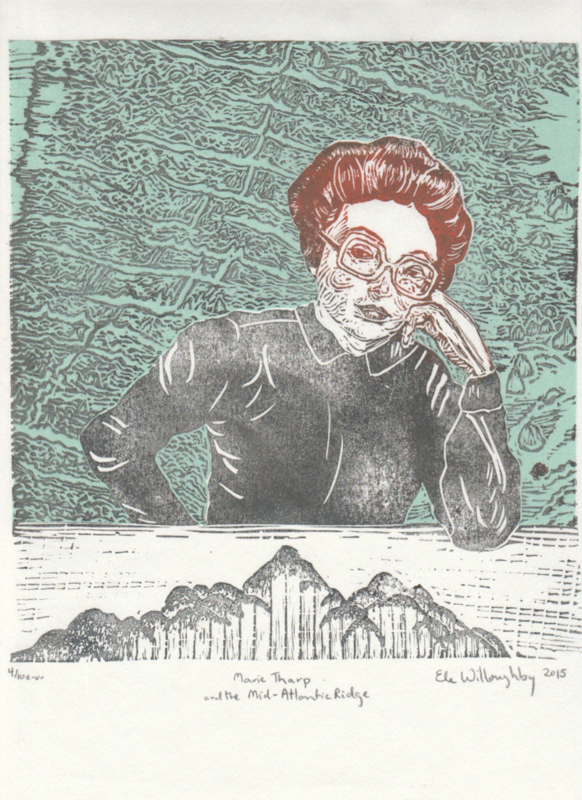 Multimedia with handprinted linocut and layered washi collage | Etsy