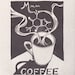 Mmm... Coffee Lino Block Print With Caffeine Molecule | Etsy
