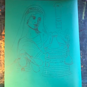 Linogravure de Marie la Juive ou Maria Hebraea ou Maria Prophetissa est ...