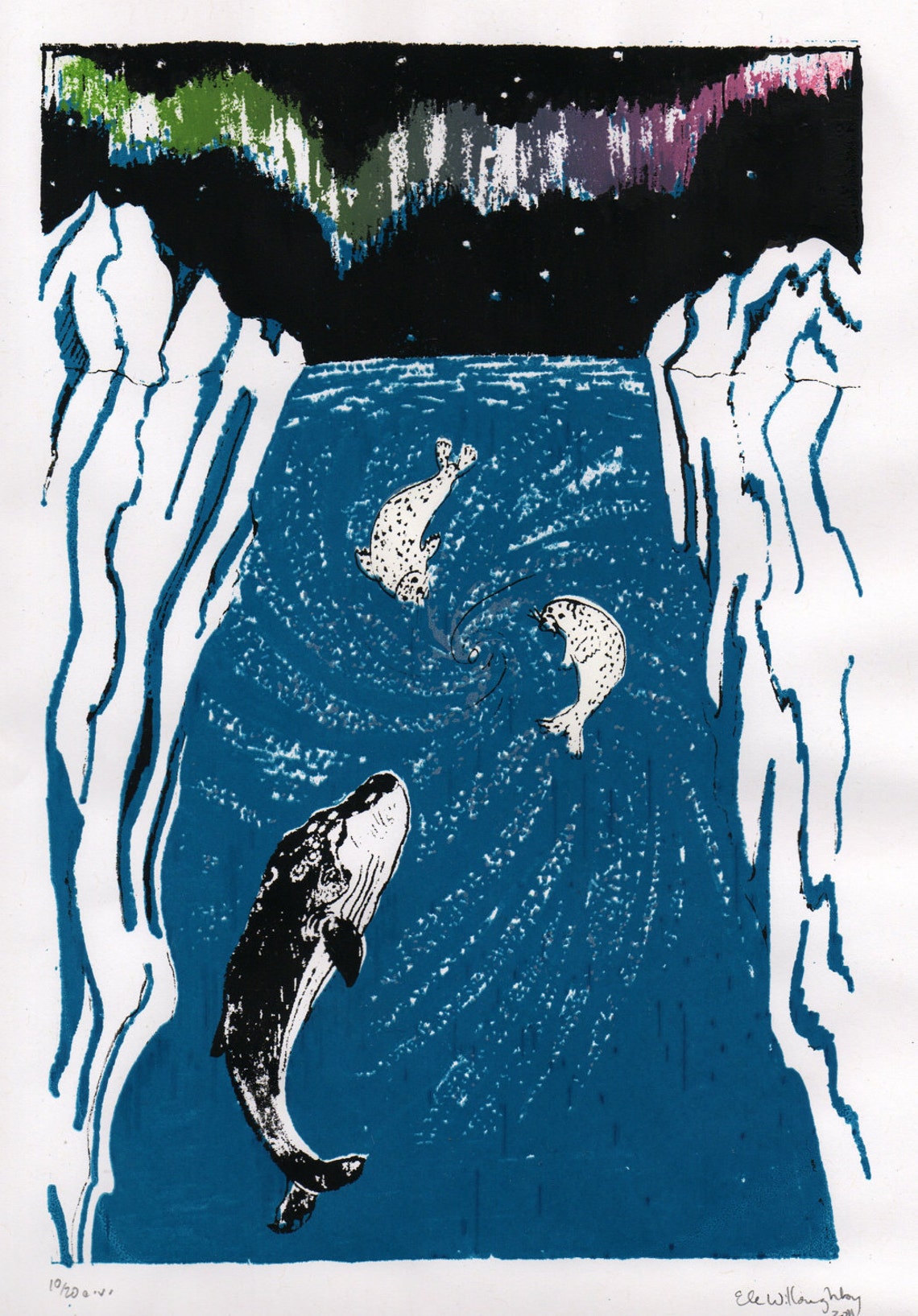 Imaginary Antarctic Screenprint Glow in the Dark Silkscreen - Etsy