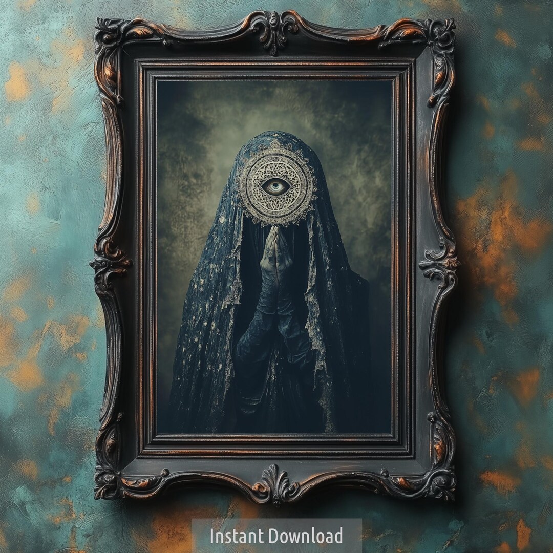 All-seeing Eye Digital Art | Hamsa Mystic Wall Art | Occult Veiled ...