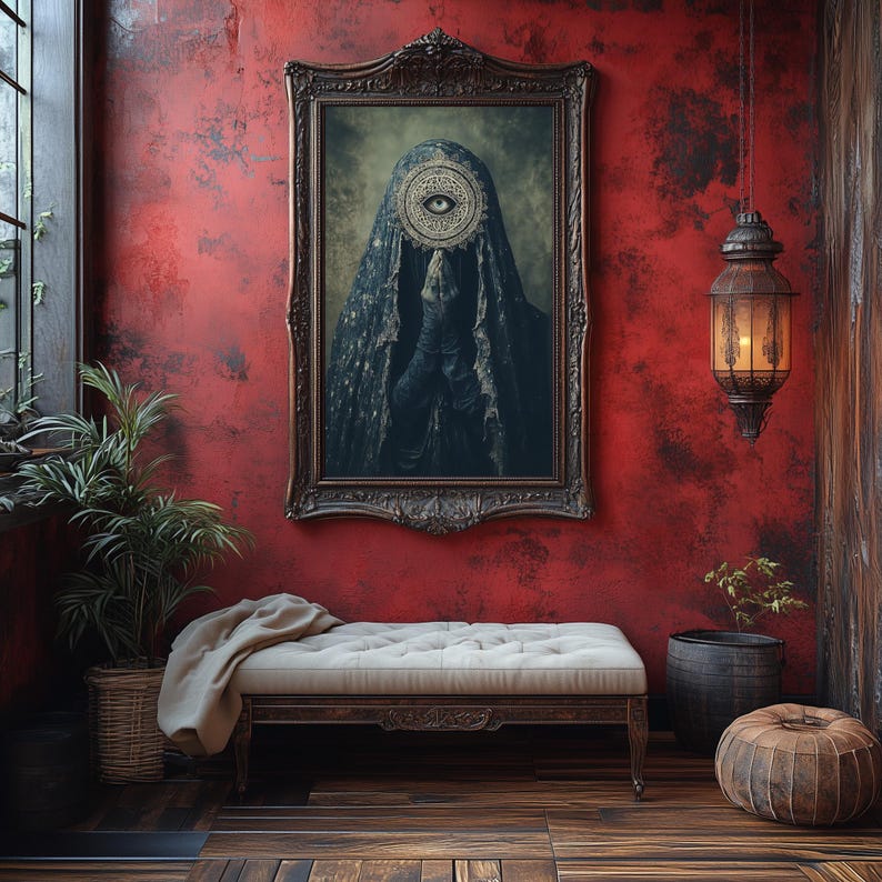 All-seeing Eye Digital Art | Hamsa Mystic Wall Art | Occult Veiled ...