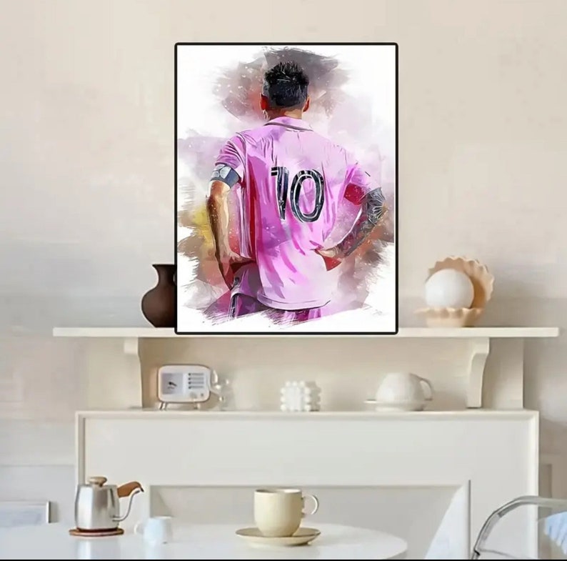 Messi Poster Neon Golden State Warriors NBA Canvas Wall Art Home Decor ...