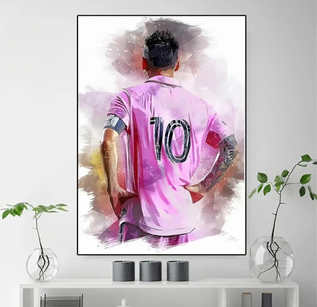 Messi Poster Neon Golden State Warriors NBA Canvas Wall Art Home Decor ...