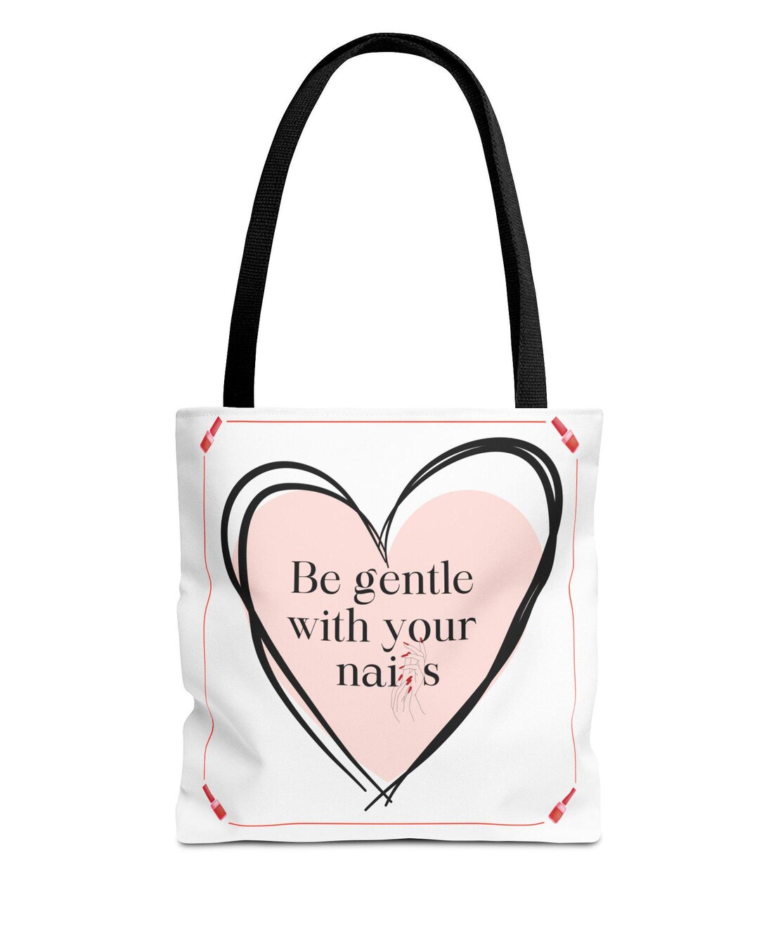 Nail Art Tote Bag, Nail Salon Canvas Shopper, 13 X 13 Manicurist Tote ...