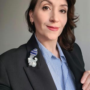 Brooch Symbol of Aquarius. Brooch Zodiac Sign Aquarius. Aquarius Brooch ...